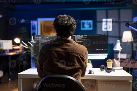 It Specialist Working From Home Developing Software In Javascript Programming Language Using Pc