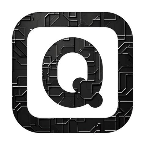 Premium Photo Square Q Icon Dark Technology Pattern Texture