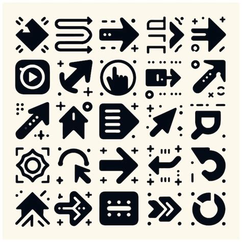 Premium Vector Big Black Arrows Flat Icon Set