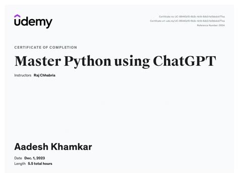 Aadesh Khamkar On Linkedin Python Masterinpython Udemycertification