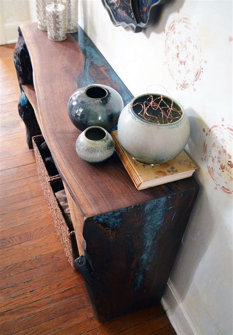 Live Edge Walnut With Epoxy Resin Inlay Dining Console Maker Marketplace