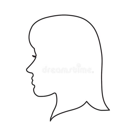 Lokalisiertes Frauenkopf Profildesign Vektor Abbildung Illustration Von Mode Frisch