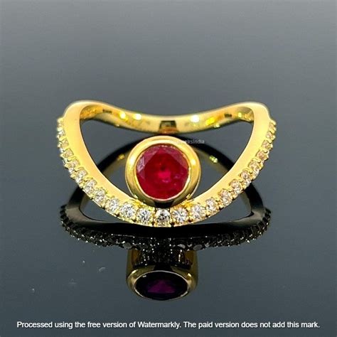 14k Solid Gold Real Ruby Ring Classic Genuine Ruby Engagement Ring For Women Diamond Ring For