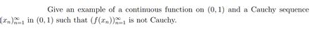 Solved Give An Example Of A Continuous Function On And Chegg Com