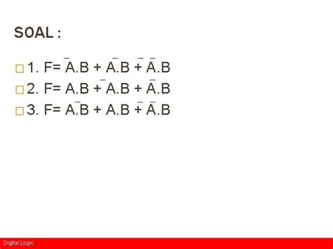 TEKNIK PENYEDERHANAAN KARNAUGH MAP KMAP 3 Digital Logic