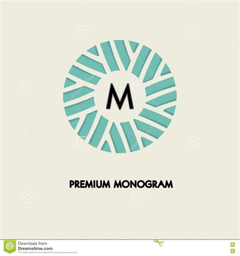 Conceptual Template Vector Round Logo Design And Monogram Concept Stock