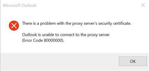 Outlook Problem With Proxy Server Security Certificate Unblog Tutorials