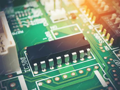 Premium Photo High Tech Electronic Pcb Printed Circuit Board With Microchips Processor