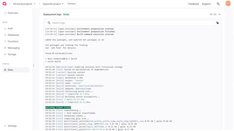 deployments docs appwrite