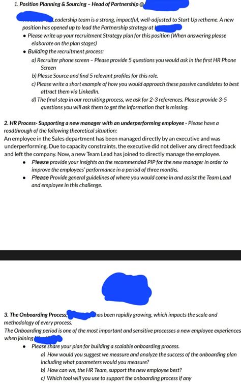 What Are Your Thoughts On This Take Home Assignment I Received For An Hr Manager Role R