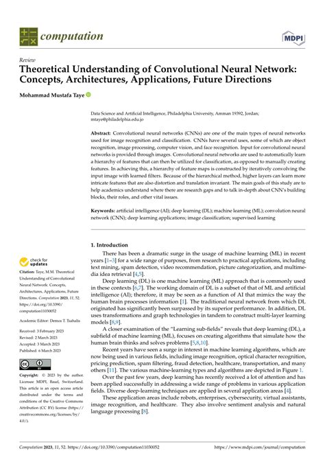 Pdf Theoretical Understanding Of Convolutional Neural Network Concepts Architectures