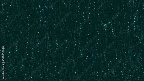 Dynamic Particles Dots Wave Flowing Over Dark Technology Vector Background Communication And