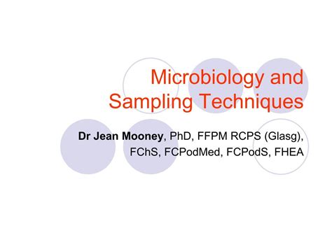 Microbiology And Sampling Techniques