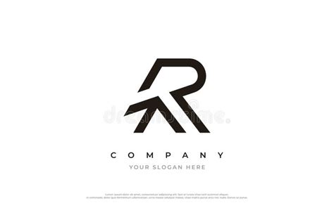 Initial Letter R Arrow Logo Design Vector Stock Illustration