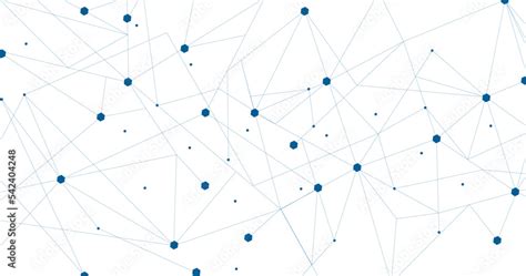 Blue Network Abstract Connection On White Background Network Technology Background With Dots