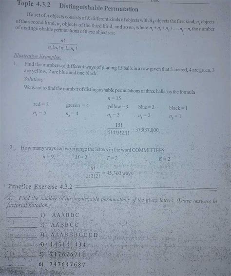Topic 432 Distinguishable Permutation If A Studyx