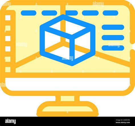 3d Software Color Icon Vector 3d Software Sign Isolated Symbol