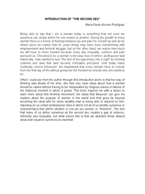 Introduction Of The Second Sex Pdf Social Science Philosophy