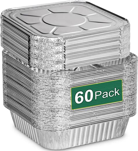 8x8 Aluminum Foil Pans With Lids 60 Pack Square