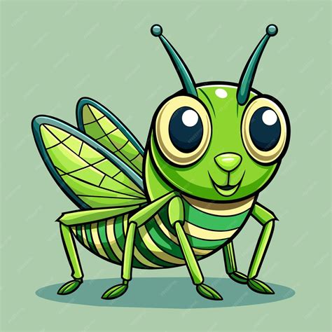 Vibrant Grasshopper Character Design For Virtual Events Premium Ai