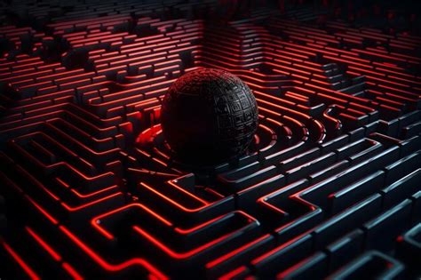 Premium Ai Image Scorched Maze Concept Neural Network Ai Generated