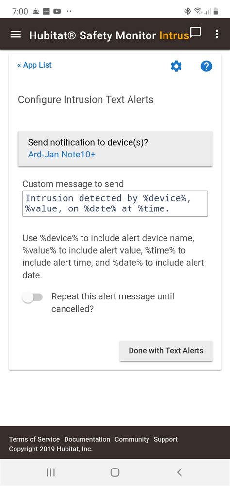 Bug Text Alerts Not Showing Date And Time 🛡️ Hubitat® Safety Monitor
