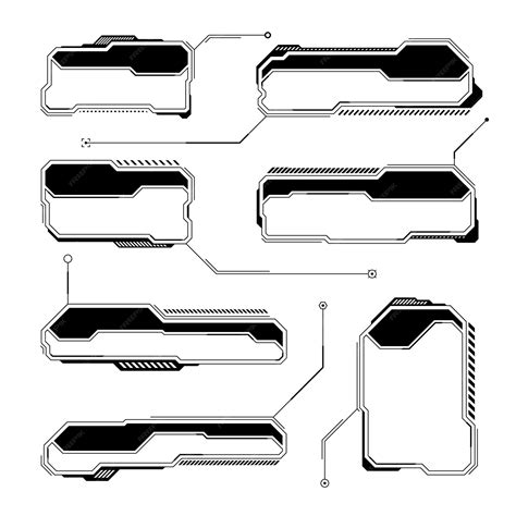 premium vector black futuristic hud or ui elements scifi user