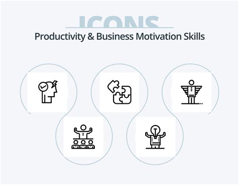 Productivity And Business Motivation Skills Line Icon Pack 5 Icon Design Leadership Hand