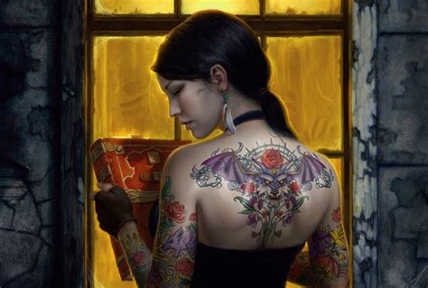 Girl Tattoos Back Wallpaper Hd Fantasy 4k Wallpapers Images And