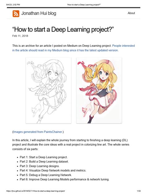 How To Start A Deep Learning Project Notes Pdf