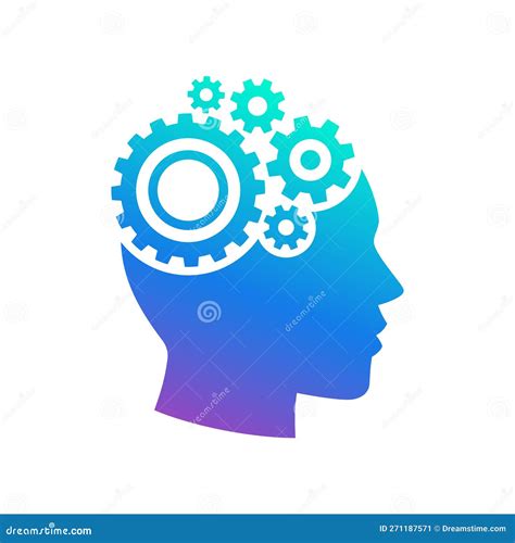 Human Head Gears Tech Logo Cogwheel Engineering Technological Inside