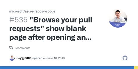 Browse Your Pull Requests Show Blank Page After Opening An Url · Issue 535 · Microsoftazure