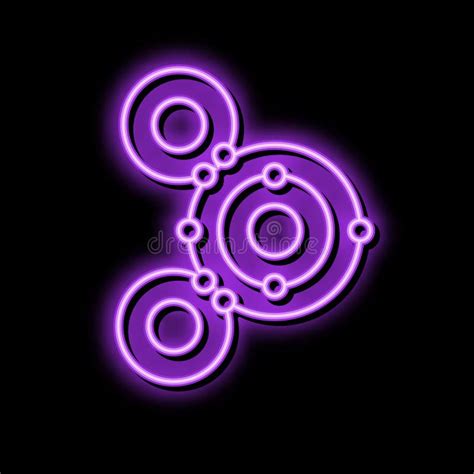 Atom Molecular Structure Neon Glow Icon Illustration Stock Vector