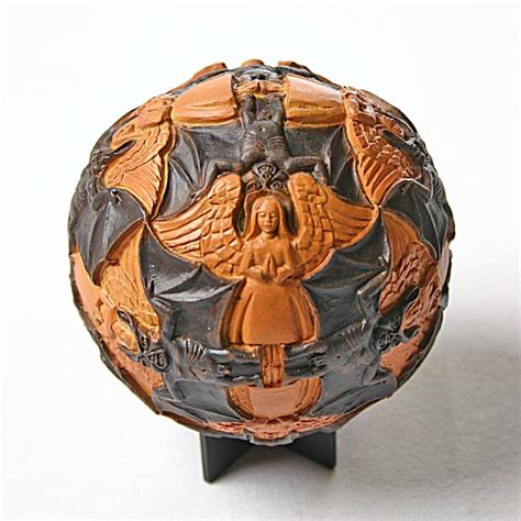 Sphere Angels And Devils Tessellation Round Orb Paperweight By Escher