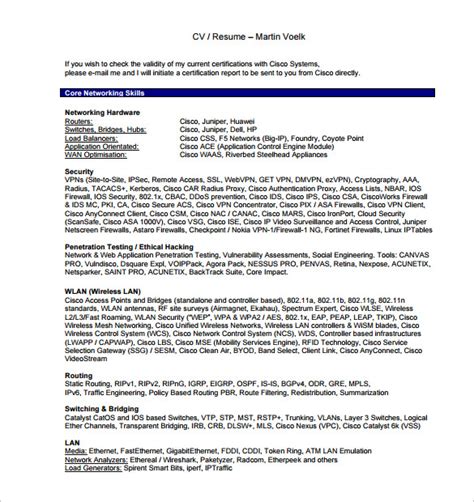 12 Security Resume Templates Sample Templates