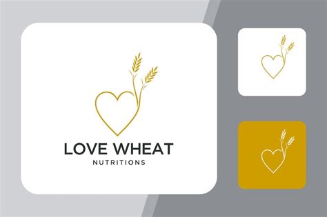 Premium Vector Illustration Of Heart Sign Combined With Wheat Stems Logo Design
