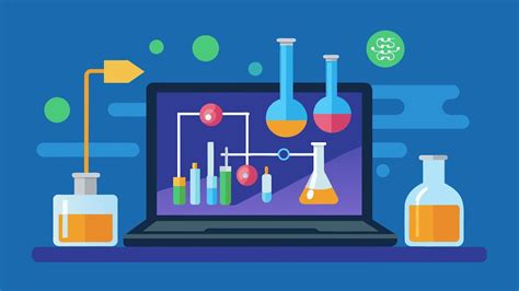 Premium Vector A Virtual Lab Simulation On A Laptop Screen Allowing