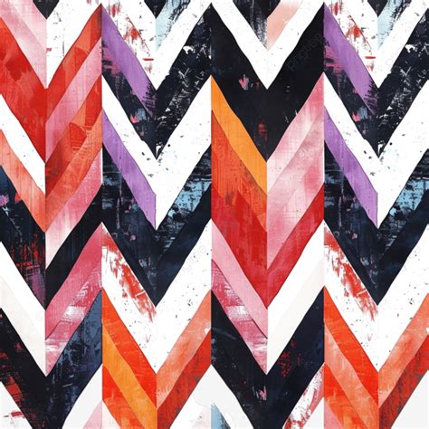 Wavy Chevron Pattern Digital Art Print Fabric Design Pattern Artistic