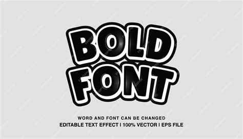 premium vector bold font editable text effect template 3d bold cartoon black glossy effect