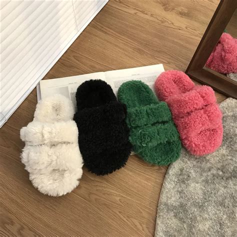 여성용 부드러운 플러시 슬리퍼 가정용 플랫 실내 신발 여성용 슬리퍼 겨울 2022 신상 Aliexpress