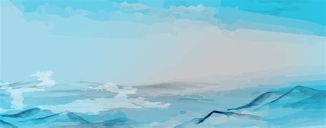 수채화 푸른 하늘 구름 산이 있는 수평 배너 텍스트를 위한 장소입니다 0명에 대한 스톡 벡터 아트 및 기타 이미지 0명 겨울 경관 Istock