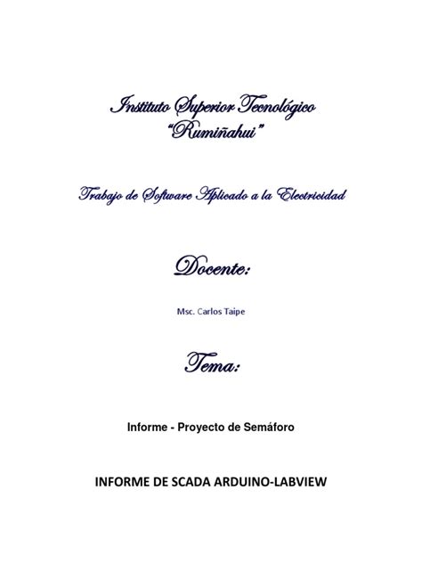 Informe De Semaforo Arduino Labview Pdf Scada Tecnología Digital