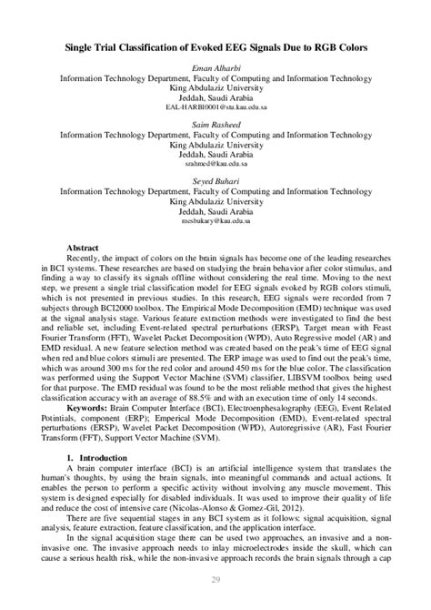pdf single trial classification of evoked eeg signals due to rgb colors