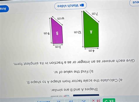 solved 2a 2b 2c not allowed shapes a and b are similar a calculate