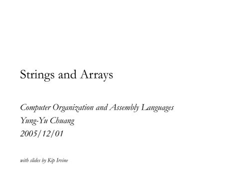 Ppt Strings And Arrays Powerpoint Presentation Free Download Id