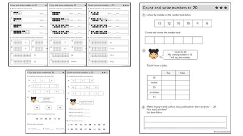 Count And Write Numbers To 20 Worksheets Primary Stars Education