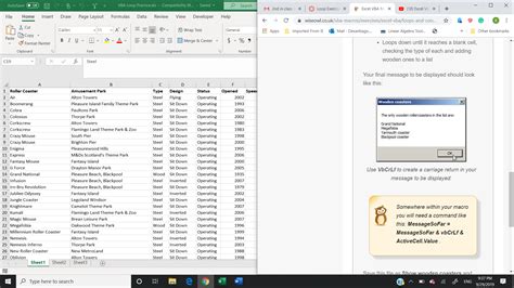 Vba How Can I Make This Messsage Box With Just Loops And If