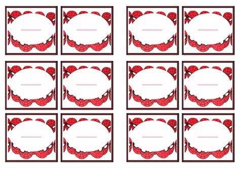 Spiderman Name Tags Birthday Printable