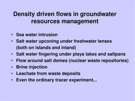 Ppt Density Driven Flow In Porous Media How Accurate Are Our Models