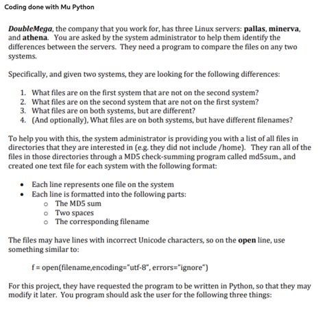 Solved Coding Done With Mu Python Doublemega The Company